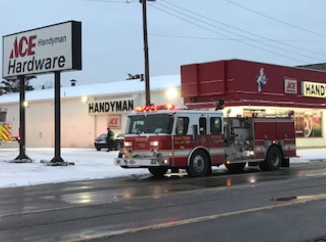 Fire crews at Ace Hardware on Wilmington Ave.