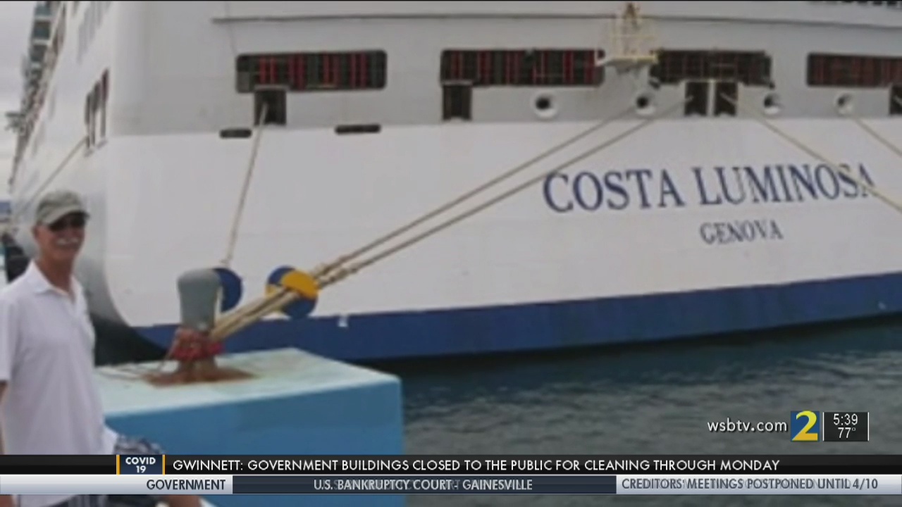 Passengers from stranded cruise ship waiting to get screened at Atlanta ...