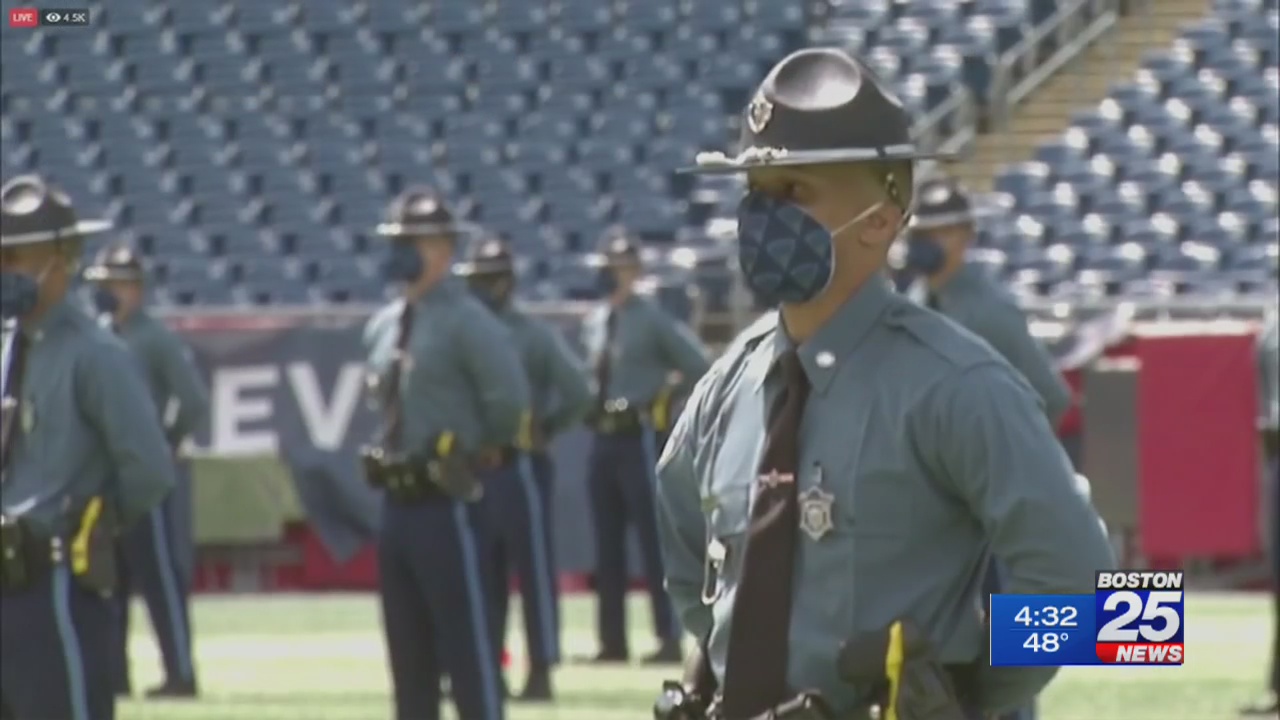 240 new Mass. State Police recruits graduate at empty Gillette Stadium ...