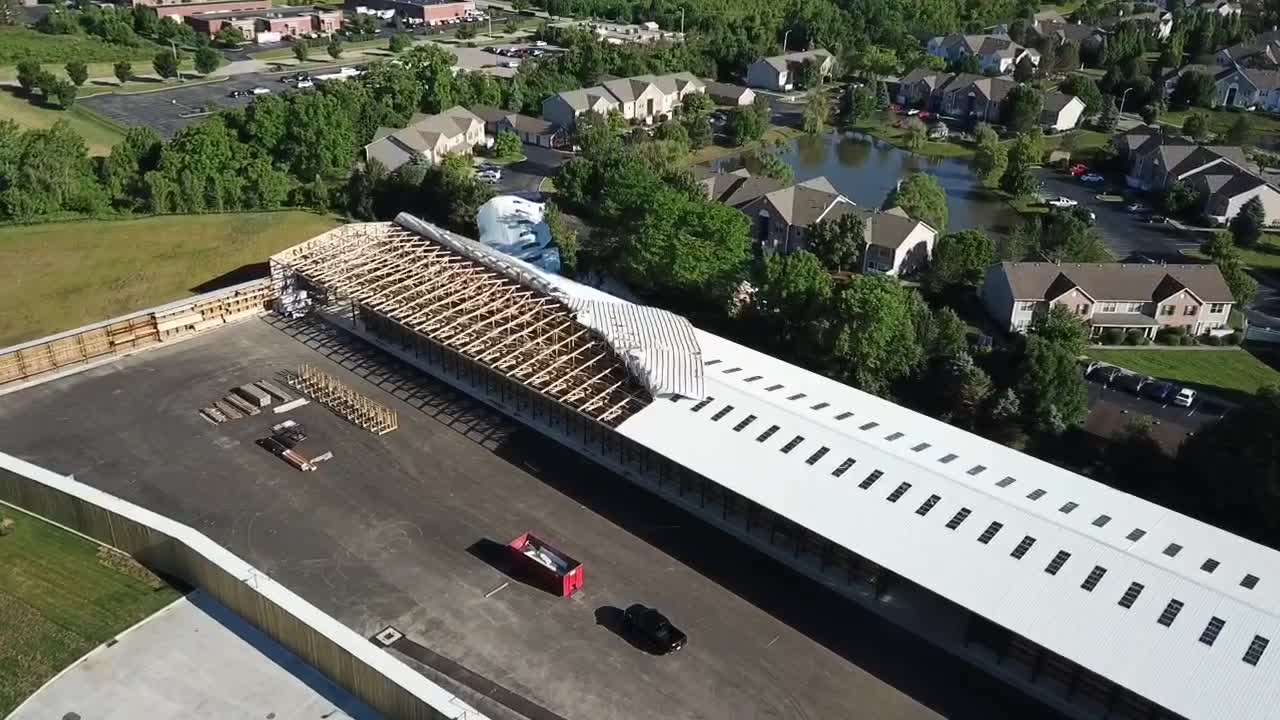 Winds tear off section of roof at new Menards as severe weather hits ...