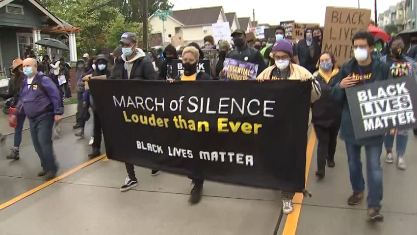 Tens of thousands march silently in Seattle for black lives – KIRO 7 ...