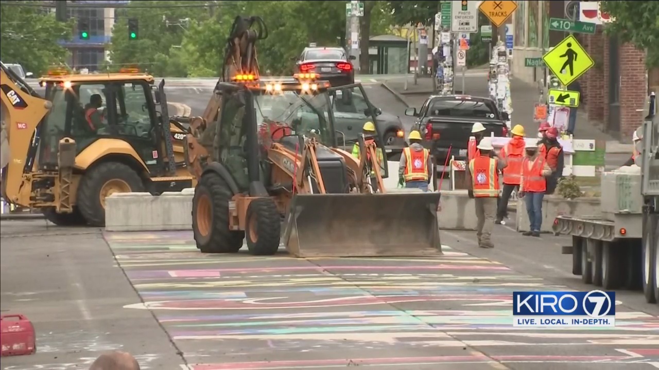 Seattle city crews make major changes to CHAZ/CHOP protest zone – KIRO ...