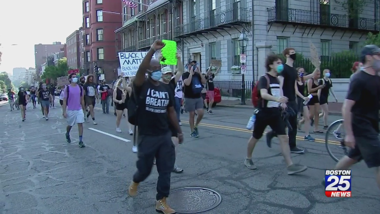 Hundreds of protesters march to State House to discuss police brutality ...