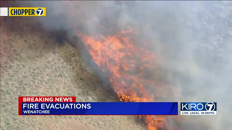 VIDEO: Brush fire near Wenatchee prompts evacuations – KIRO 7 News Seattle