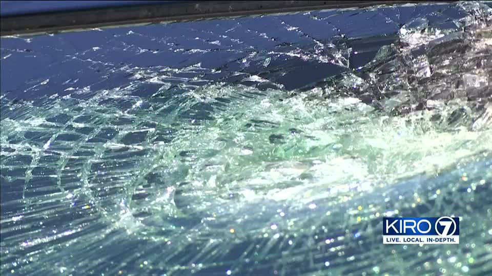 VIDEO: Truck windshield gets struck by rock thrown onto I-90 – KIRO 7 ...