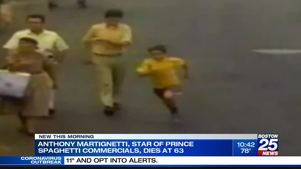 Anthony Martignetti from Prince Spaghetti commercial has died – Boston ...