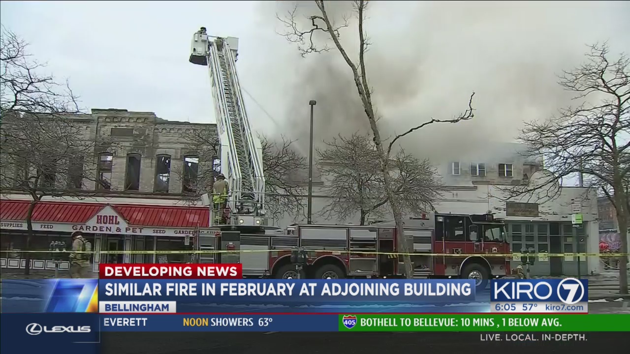 Three-alarm fire tears through two Bellingham businesses – KIRO 7 News ...