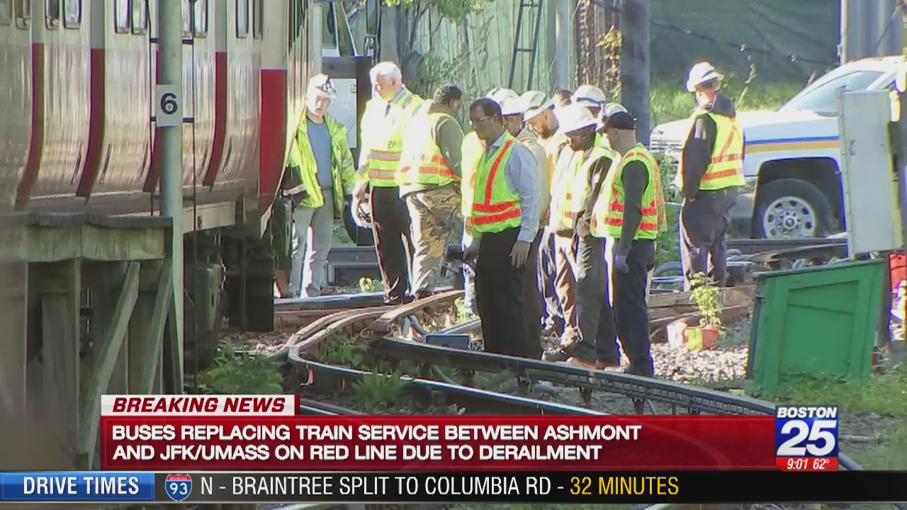 Red Line service resumes between Ashmont, JFK/UMass after train derailment