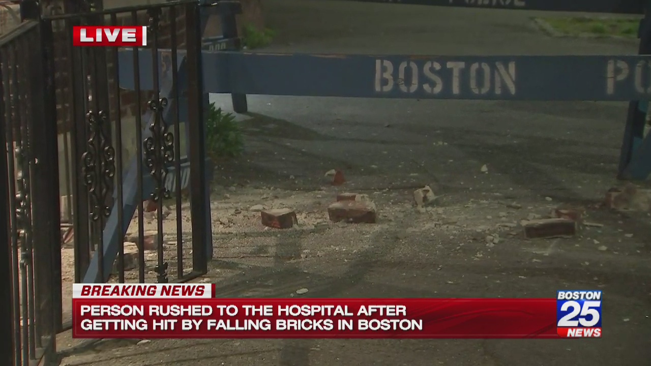 Falling bricks hit, injure 1 person in Boston – Boston 25 News
