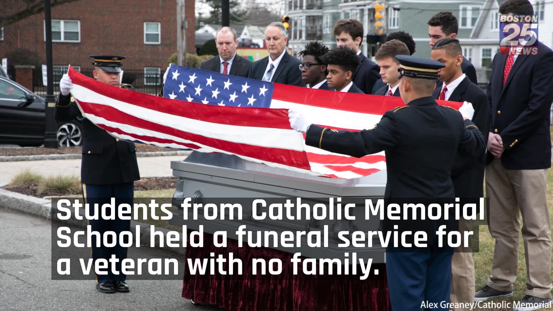 Catholic Memorial students hold funeral for veteran without family