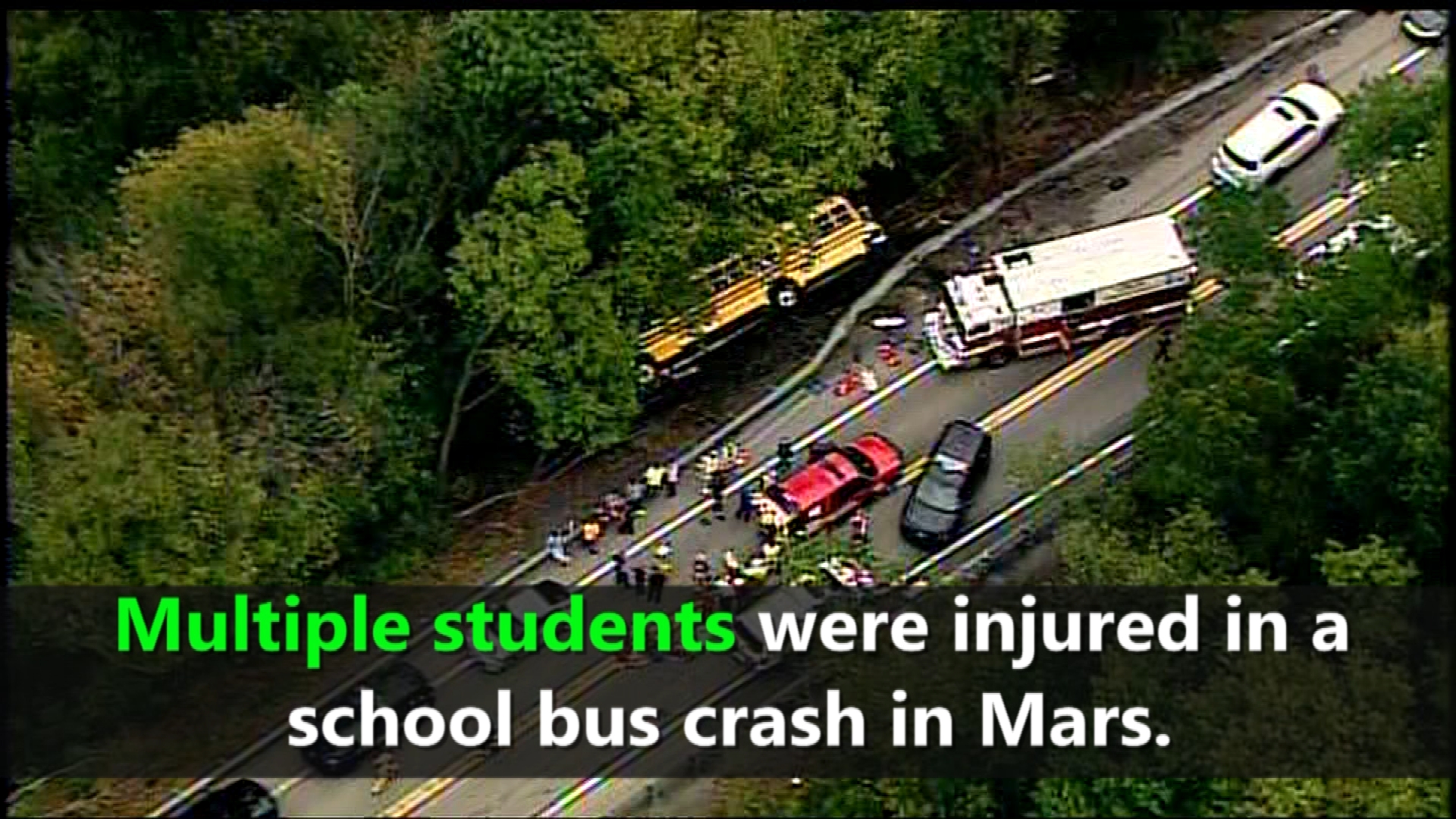 Multiple students injured after school bus goes over embankment in Mars