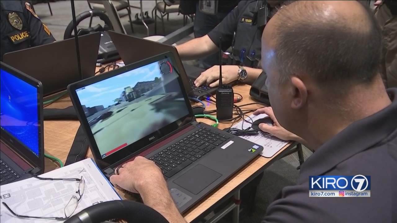 Police agencies take part in virtual active shooter simulation – KIRO 7 ...