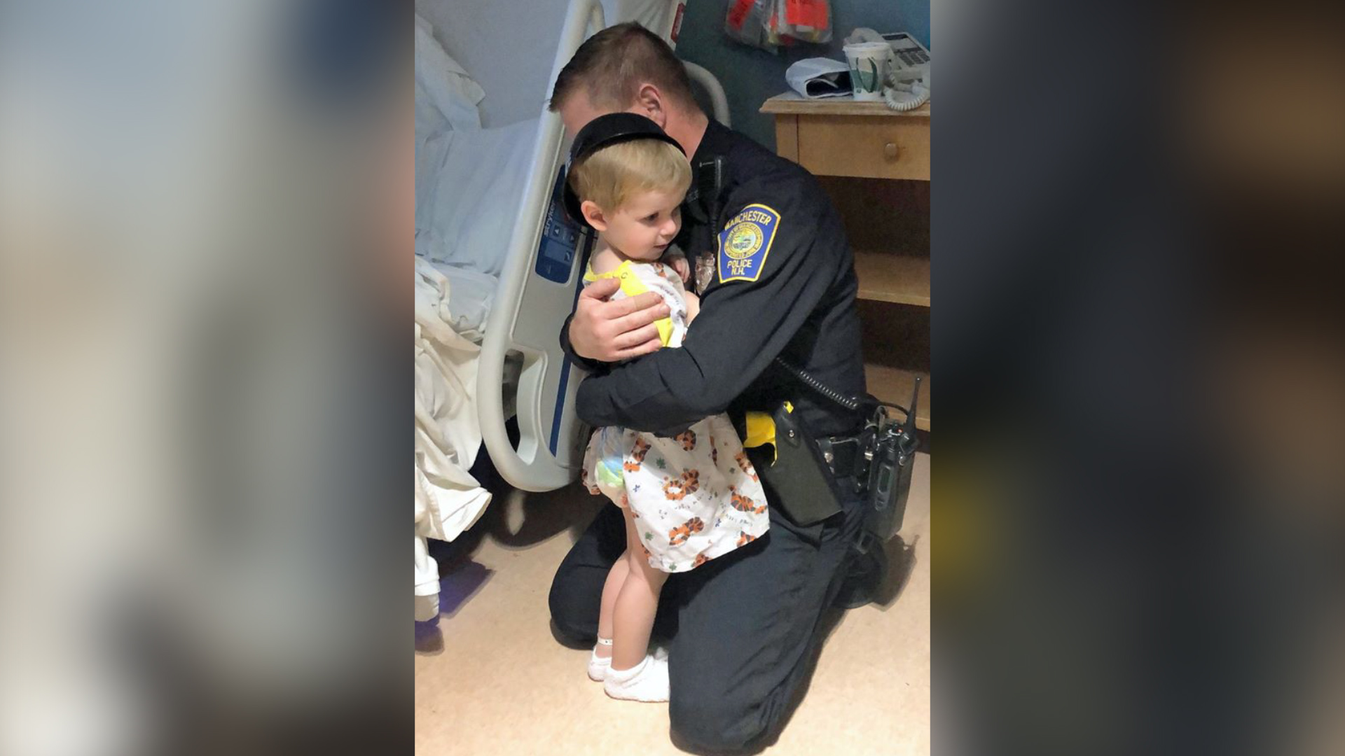 Power of a hug: Boy recovering from surgery is comforted by police ...