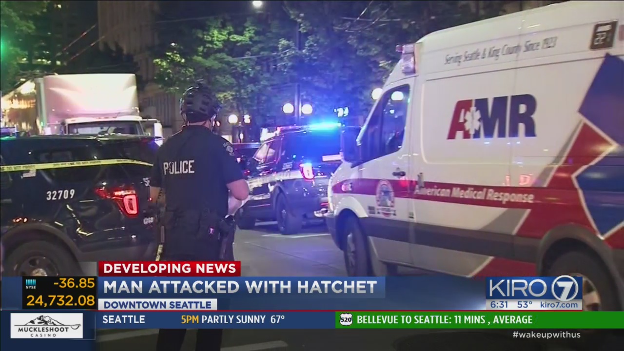Man critically injured in Seattle hatchet attack – KIRO 7 News Seattle