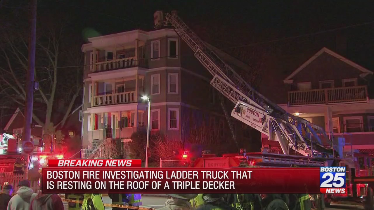 Boston Fire Department ladder collapses on top of home – Boston 25 News