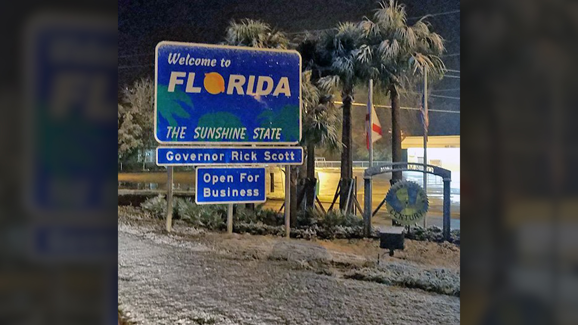 ‘Welcome to Florida' sign covered in snow – WFTV
