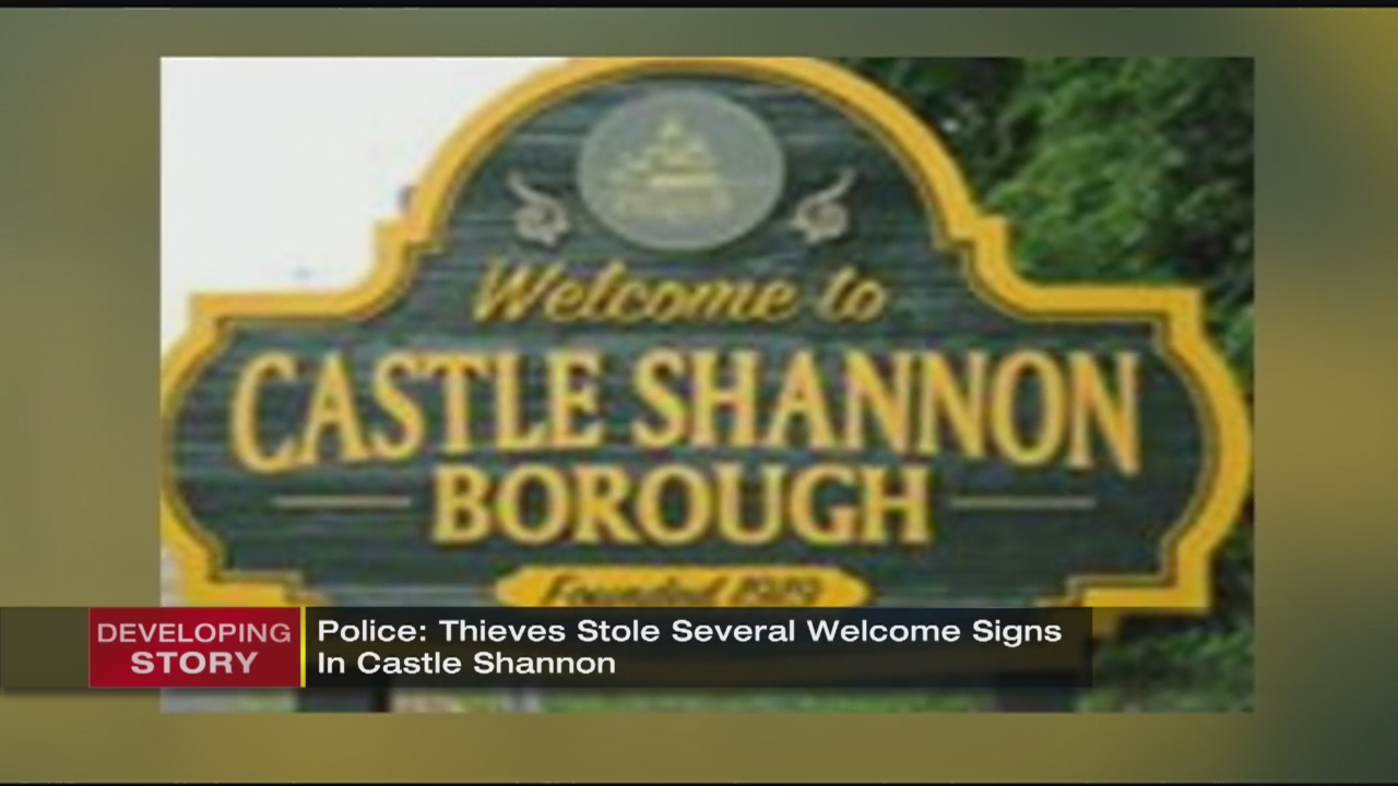 Castle Shannon seeks 'welcome' signs thief – WPXI