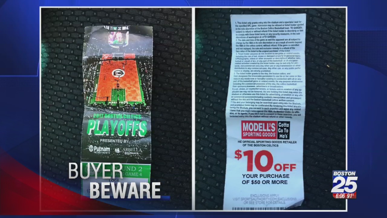 Fan warning others after being duped by fake Celtics ticket