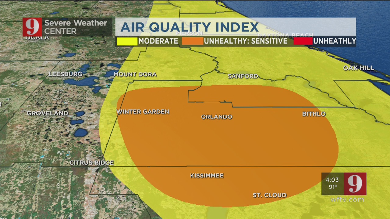 Unsafe air quality in Orlando improves by the weekend