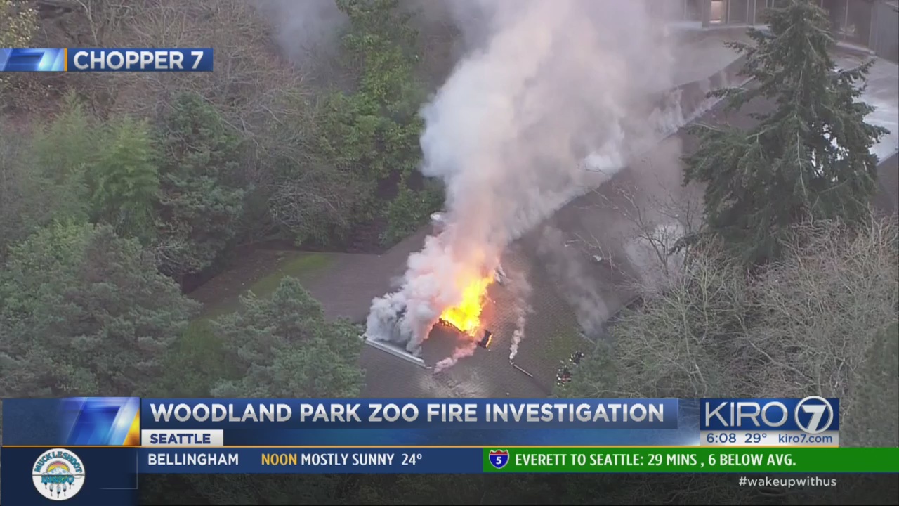 2 firefighters injured in large fire at Seattle's Woodland Park Zoo ...