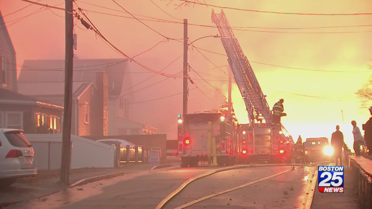 One seriously burned, 9 displaced after Quincy house fire – Boston 25 News