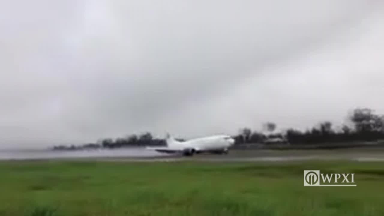 Boeing 737 makes hard belly landing, caught on video