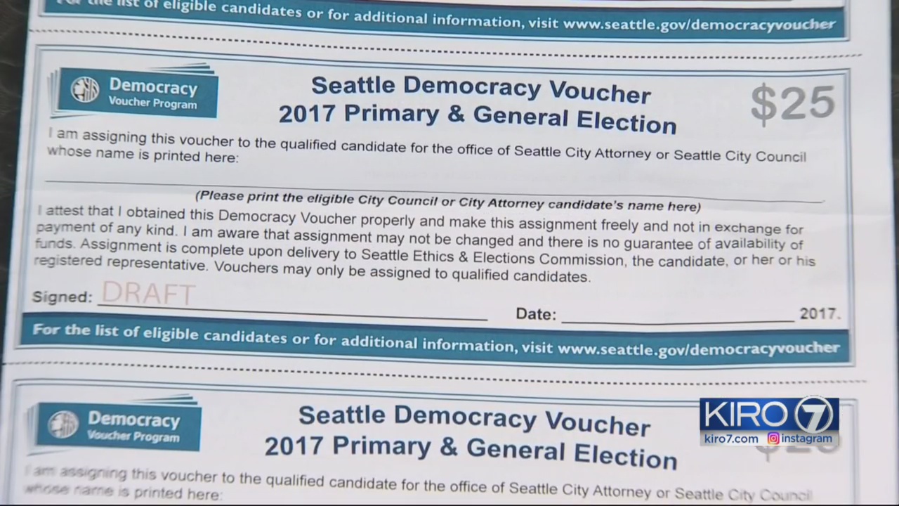 Seattle voters will receive $100 in vouchers for campaigns next year
