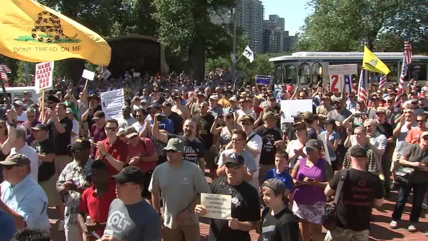 Protestors rally against Attorney General's gun crackdown – Boston 25 News