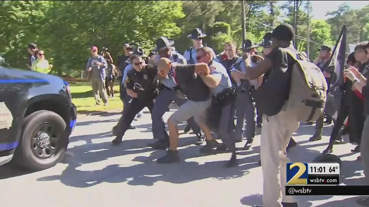 Hundreds protest "White Power" rally attended by a dozen