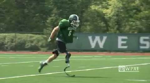 Football player with one leg doesn't let anything keep him from his ...