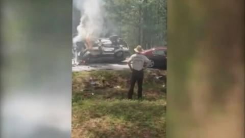 Army Captain wearing Captain America shirt rescues NC man from fiery crash
