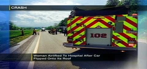 1 person ejected from car, flown to hospital after Route 119 accident