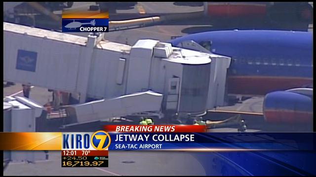 Plane damaged when jet bridge fails at Sea-Tac Airport