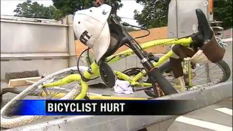Bicyclist suffers head injury, severed leg in crash – WPXI
